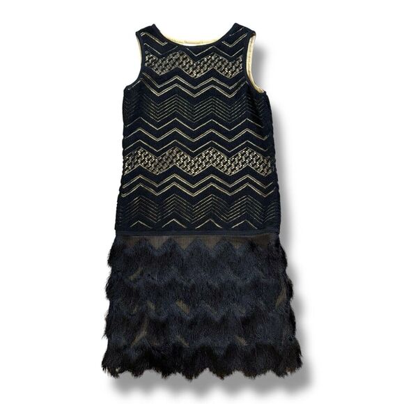 Max Studio | Dresses | Max Studio Black Flapper Lace Fringe Shift Dress ...